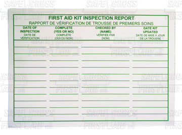 1st Aid Kit Inspection Cards (25) | SOS Emergency Response Technologies